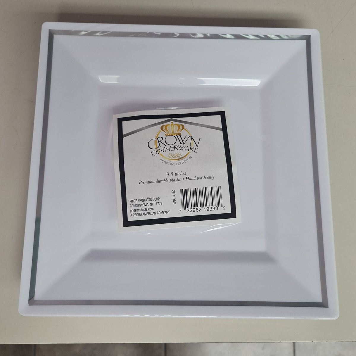 Crown dinner ware plato cuadrado plata — M-Care Pharmacy
